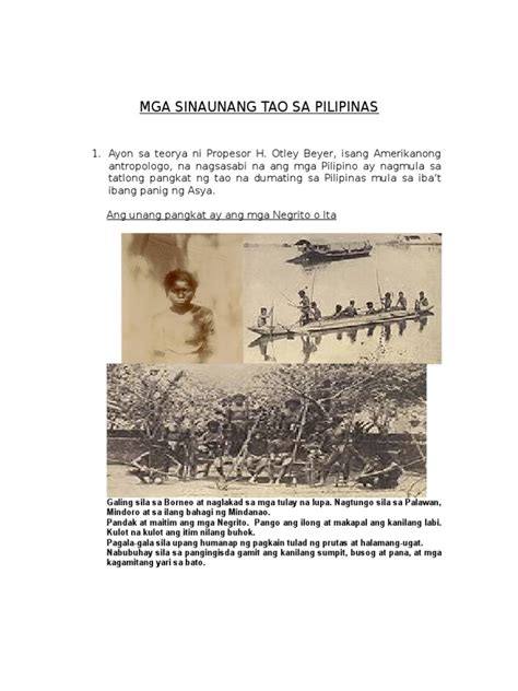 Mga Sinaunang Tao Sa Pilipinas Pdf