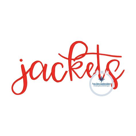Jackets Script Embroidery Design Machine Embroidery Satin Stitch Nine