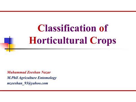 Classification Of Horticultural Crops Ppt