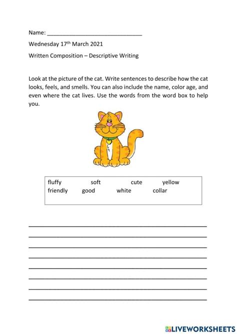 Descriptive Writing Worksheets
