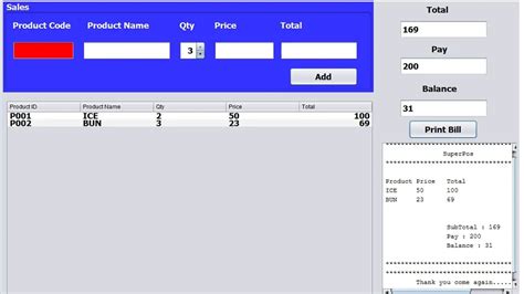 Simple Pos With Bill Print Using Java And Mysql Tutusfunny