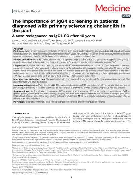 Pdf The Importance Of Igg4 Screening In Patients Diagnosed With