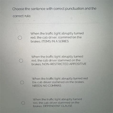 Choose The Sentence With Correct Punctuation And The Correct Rulewhen T