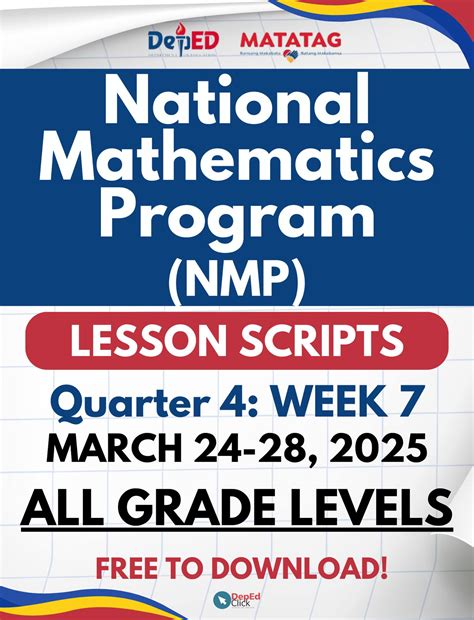 Deped Click 𝐍𝐌𝐏 𝐋𝐄𝐒𝐒𝐎𝐍 𝐒𝐂𝐑𝐈𝐏𝐓𝐒 Q4 Week 7 March 24 28 Facebook