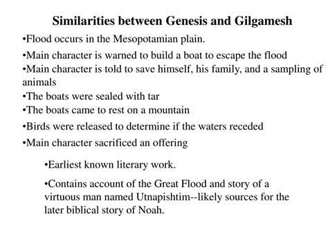 Ppt Sumerian Flood” Myth The Epic Of Gilgamesh Powerpoint