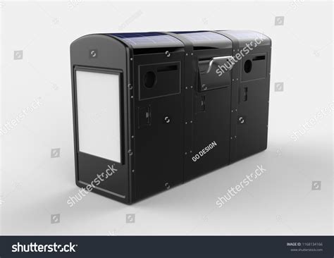 Blank Solar Powered Trash Compactor Bin Stock Illustration 1168134166