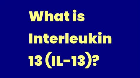What Is Interleukin 13 Il 13 Write A Topic