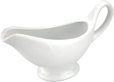 Glow Traditional Gravy Boat Elegant White 150ml Ceramic Serving Jug