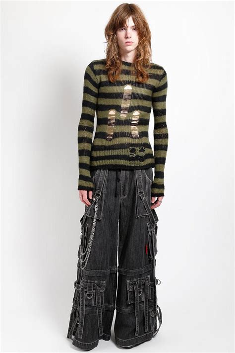 Tripp Nyc Ring Strap Pants Black Denim Vampirefreaks