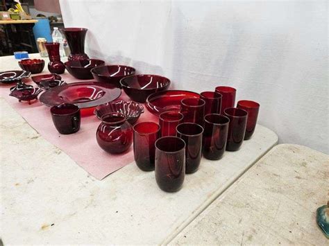 Ruby Red Glassware Lee Real Estate And Auction Service