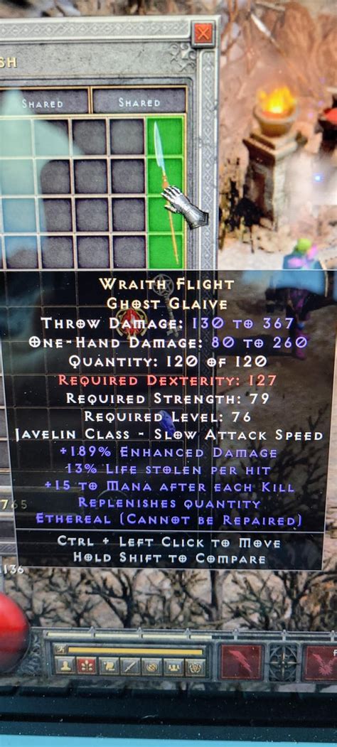 D2r Unique Items Wraith Flight Ghost Glaive 41 Off