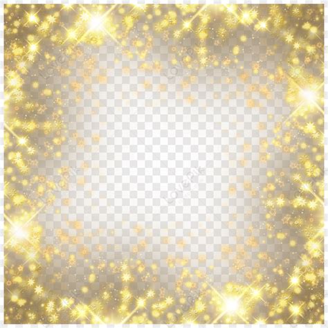빛나는 황금 크리스마스 일러스트 테두리별 경계분산조명 효과 Png 일러스트 무료 다운로드 Lovepik