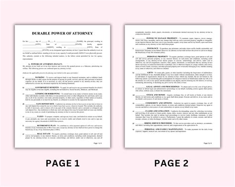 Durable Power Of Attorney Template Editable Durable Power Of Attorney