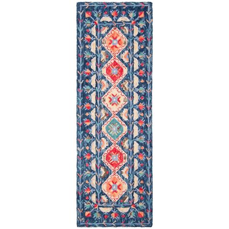 Safavieh Aspen 515 Navyorange Traditional 2ft 3in X 11ft Runner Rug In