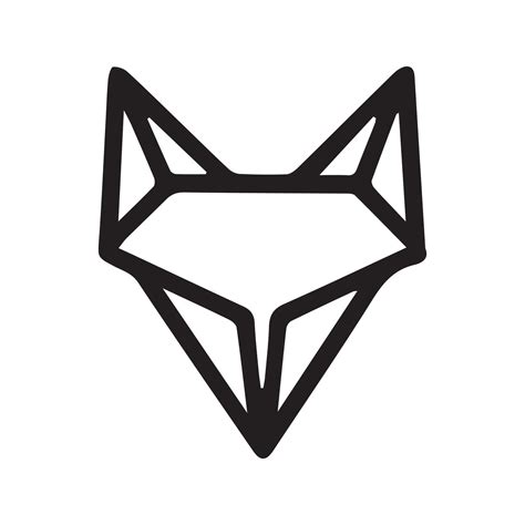 Black And White Simple Line Art Symbol Of Fox Head 46542882 Vector Art