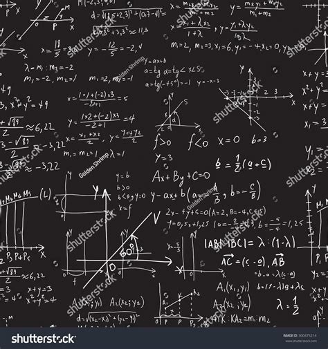 Seamless Endless Pattern Background Handwritten Mathematical Stock