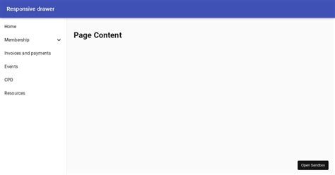 Responsive Clipped Drawer Codesandbox