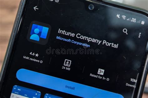 Intune Company Portal Application On Smartphone Screen Intune Is A