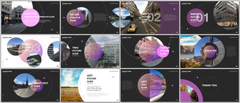 최소한의 프리 젠 테이 션 디자인 검은 배경에 원 요소가 있는 포트폴리오 벡터 템플릿입니다 프리 젠 테이 션 슬라이드 전단지 전단지 브로셔 커버 보고서 광고를 위한 다목적