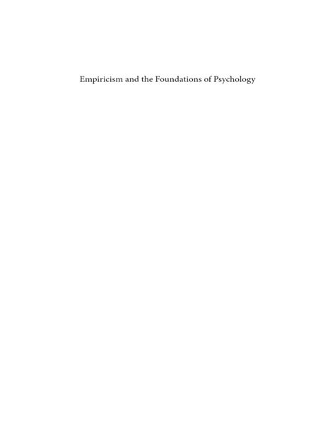 Empiricism And The Foundations Of Psychology Kuczynski John Michael