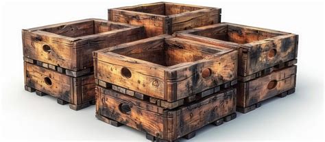 Stacked Wooden Crates In A Rustic Setting Premium Ai Generated Image