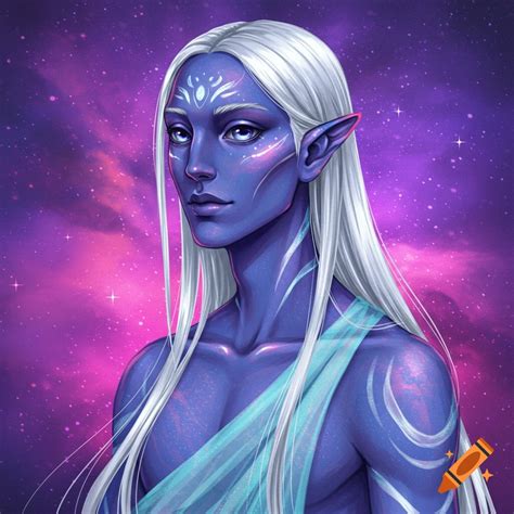 Blue Skinned Woman With Long Slicked Back Black Hair On Craiyon