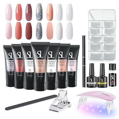 Sharlinge Poly Nail Extension Gel Kit7 Colors Poly Gel