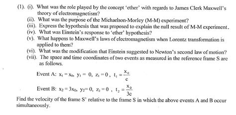 Solved 1 I What Was The Role Played By The Concept