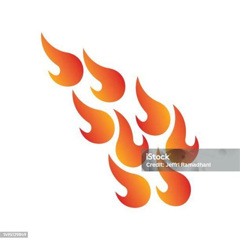Ilustrasi Desain Logo Api Dan Vektor Ikon Simbol Api Ilustrasi Stok