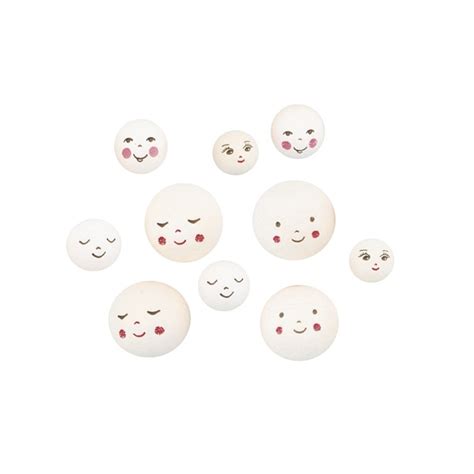 Set 10 Bilute Albe Usoare 18 32 Mm Cu Desen Smiley Inrosit Emagro