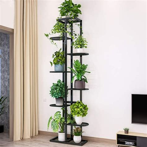 Présentoir De Plantes à 8 étagères Pour Lintérieur Et Lextérieur Métal Noir Foncé Walmart Ca