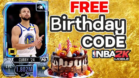 Nba 2k Mobile Codes 😱 A Free Happy Birthday 🎉 Steph Curry Code Is Here