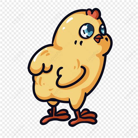 노란색 병아리 일러스트 옆으로 서있는 클립 아트 노랑 측면 Png 일러스트 무료 다운로드 Lovepik