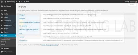 How To Use The Wordpress Importer Plugin Wplearninglab