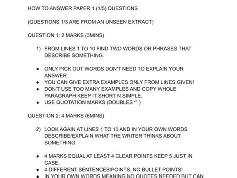 english gcse igcse how to answer each question teaching resources