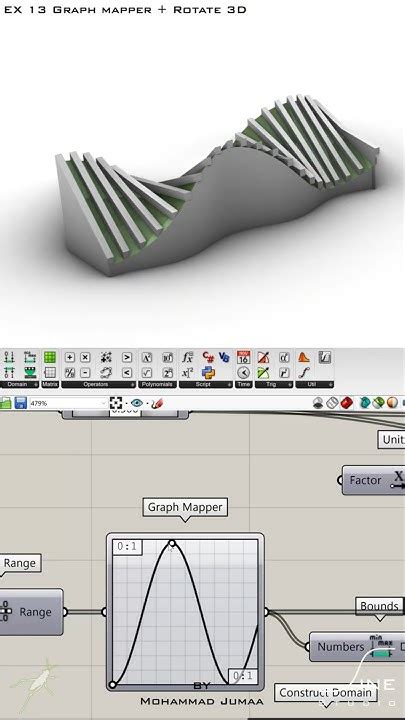 Grasshopper Ex 13 Graph Mapper Rotate 3d Youtube