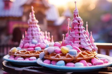 Whimsical Waffle Wonderland Sweets Photo Premium Ai Generated Image