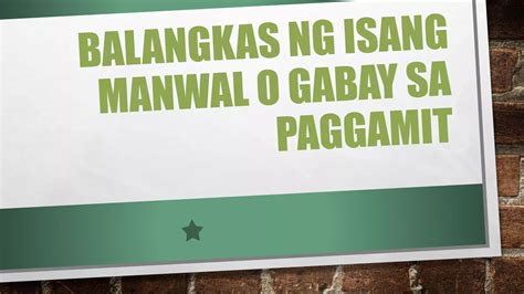 Pagbuo Ng Manwal Pptx