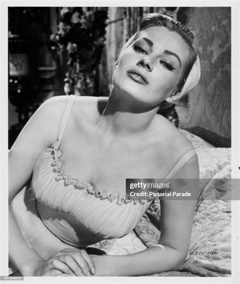 Portrait Of Actress Anita Ekberg Wearing A Summer Dress Circa 1960