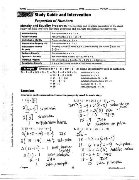 6 3 Study Guide And Intervention Elimination Using Addition And