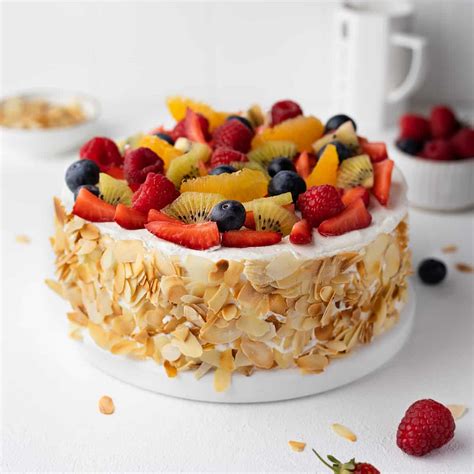 Fresh And Cake Decorated With Fruit Perfect For Summer