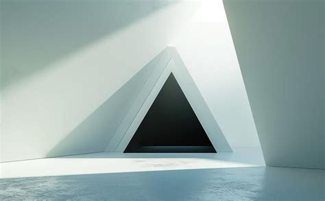 Premium Photo Modern Minimalist White Triangular Structure Design