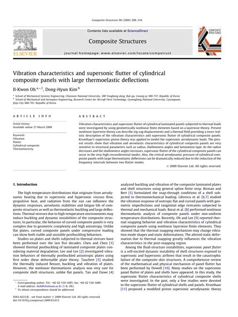 Pdf Vibration Characteristics And Supersonic Flutter Of Cylindrical