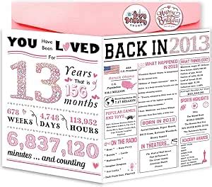 Attlvv 13th Birthday Card Funny 13th Birthday Decorations
