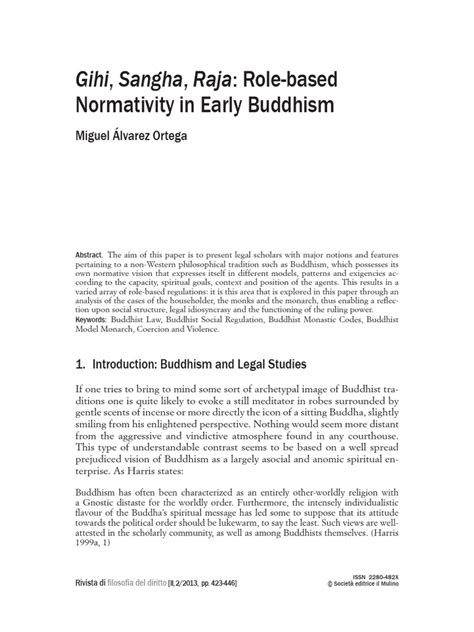 Role Based Normativity In Early Buddhism Pdf Bhikkhu Indian Religions
