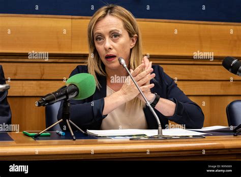 Rome Italy 17th Sep 2019 Giorgia Meloni Leader Of Brothers Of