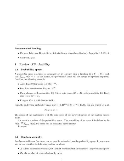 Probability Introduction To Cryptography Lecture Notes Docsity