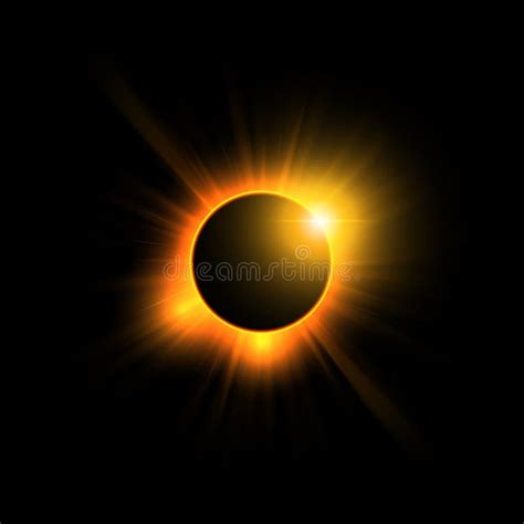 Sun Full Eclipse On Black Sky Stock Vector Illustration Of Star Flare 103835043