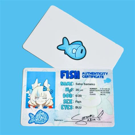 Sameko Saba Id Card Vtubers Themysteryshack