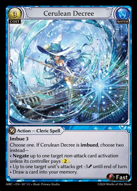 Cerulean Decree Mercurial Heart Index Grand Archive Card Database